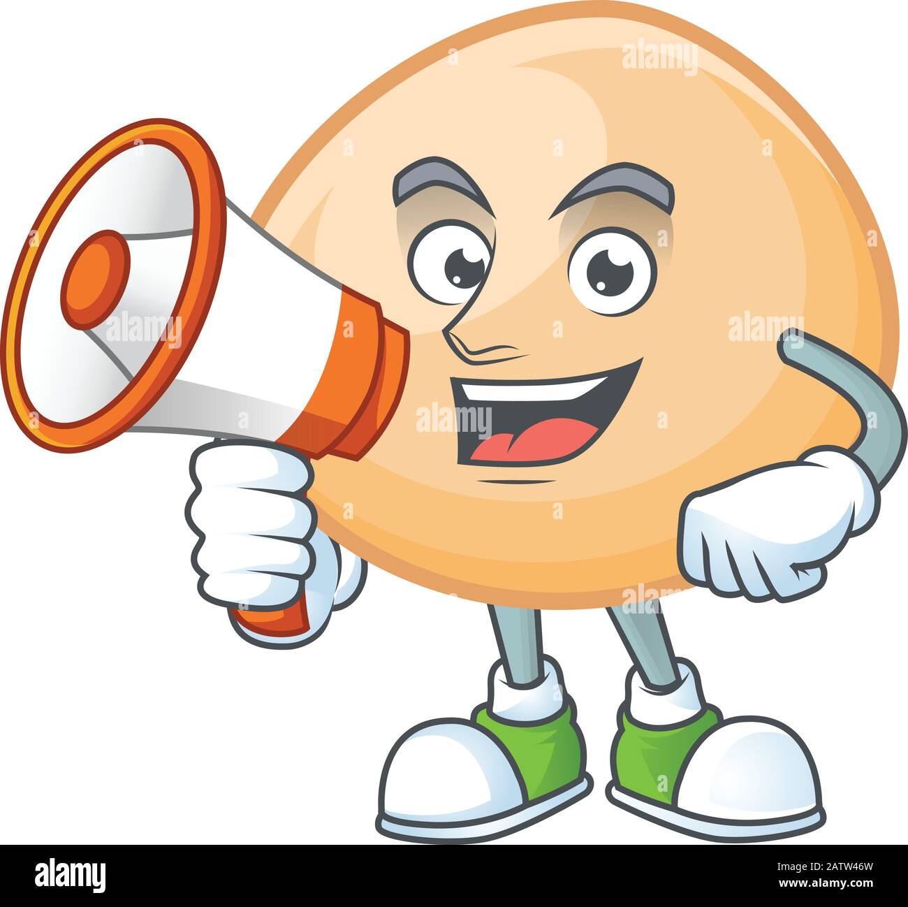 Cool cartoon character of brown hoppang holding a megaphone Stock ...