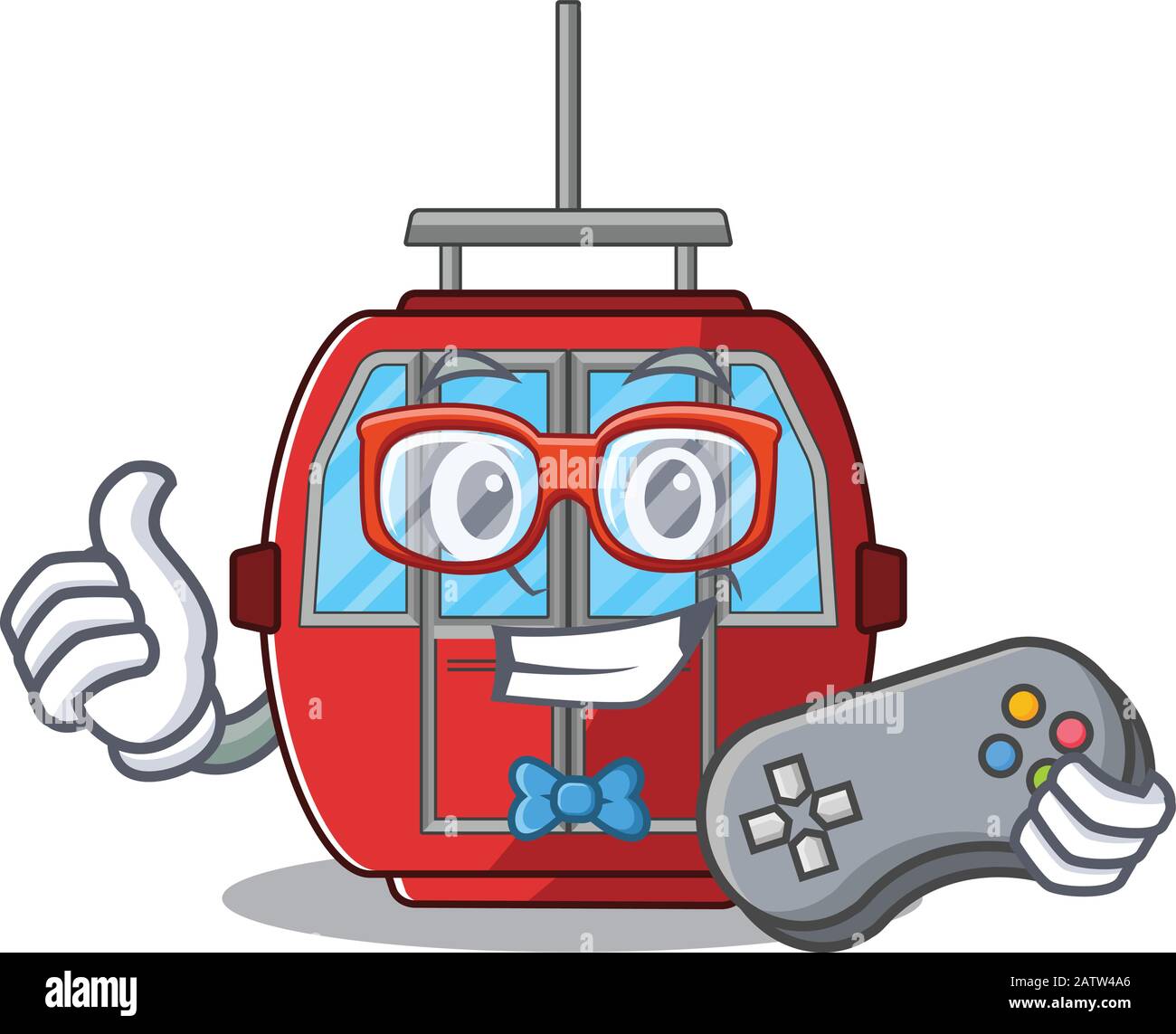Smiley gamer ropeway in cartoon mascot style Stock Vector Image & Art ...