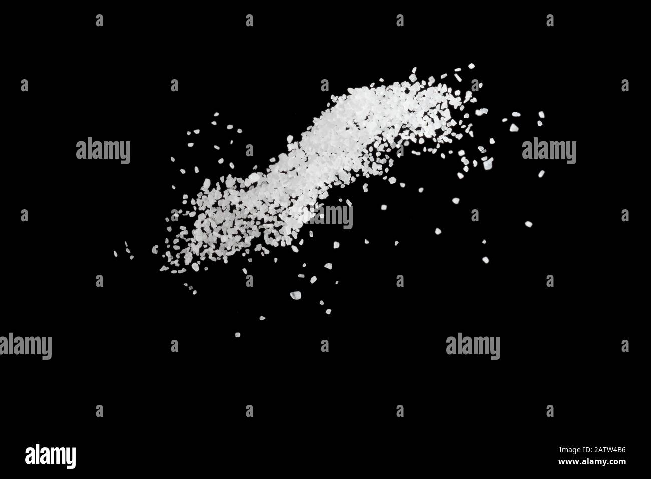 Sea salt explosion isolated on black background close up Stock Photo ...