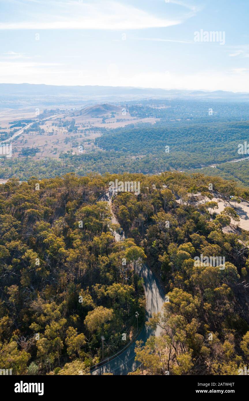 Aerial view of countryside landscape with forest and farmlands Stock ...