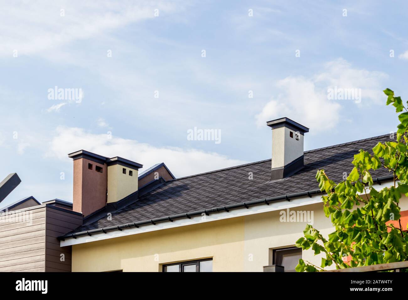 Soft roof, roof tiles, flexible shingles. Roof tiling texture. Flexible ...
