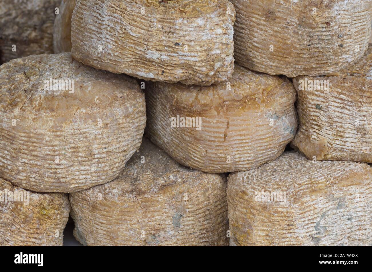 Handmade heads of cheese closeup Stock Photo - Alamy