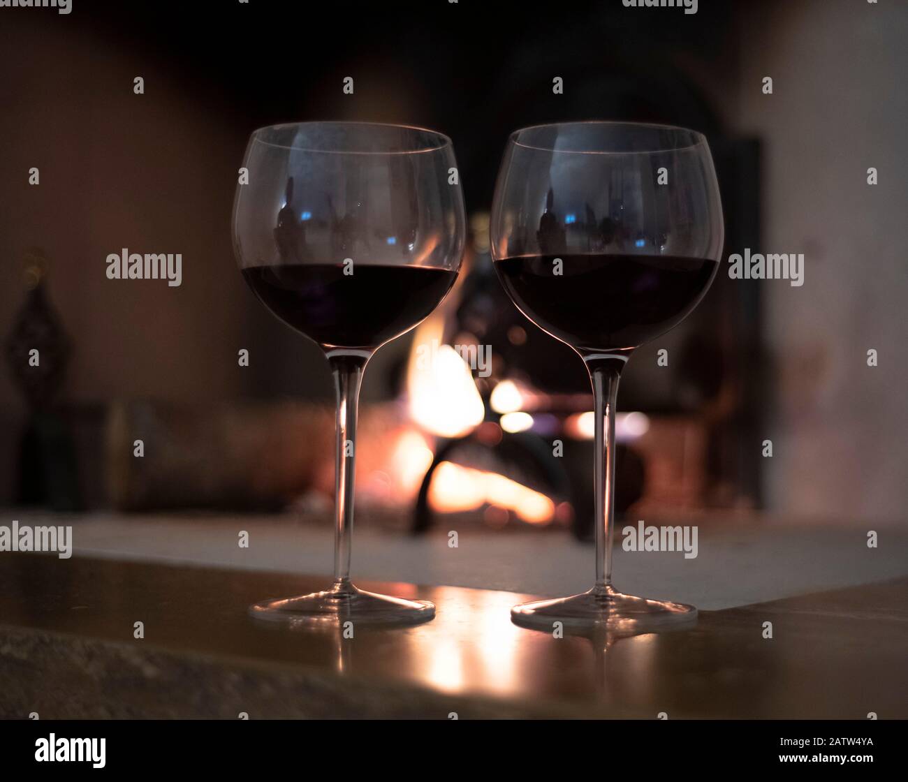 Red wine glasses fire hi-res stock photography and images - Alamy