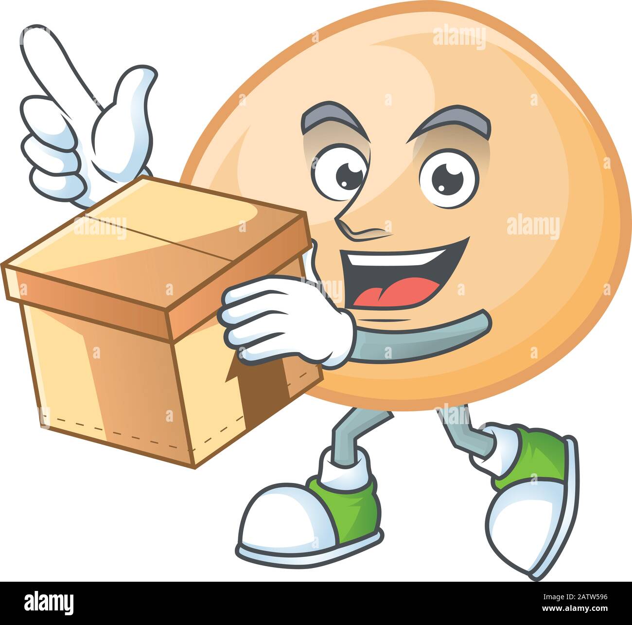 Cute brown hoppang cartoon character having a box Stock Vector Image ...