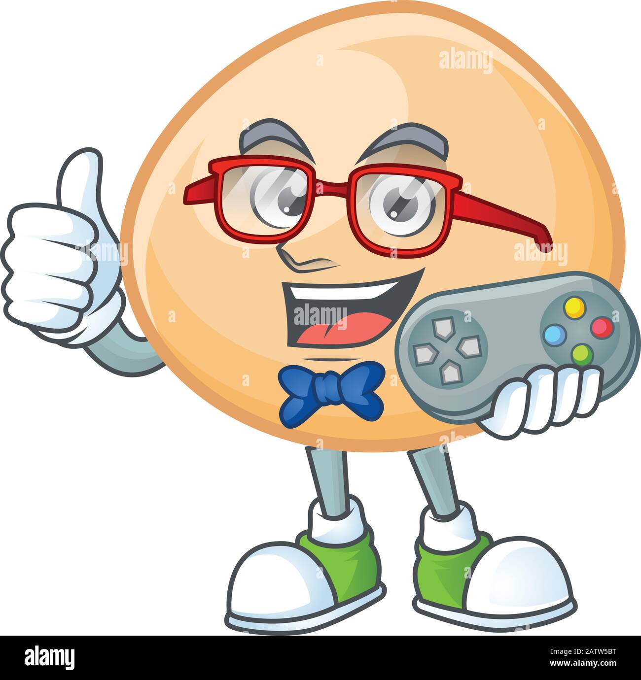 Smiley gamer brown hoppang cartoon mascot style Stock Vector Image ...