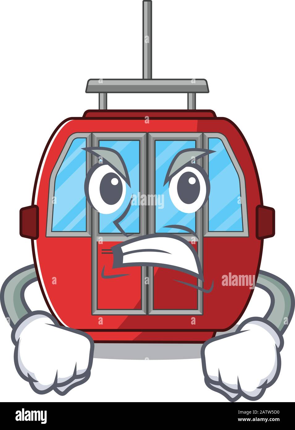 ropeway cartoon character style having angry face Stock Vector Image ...