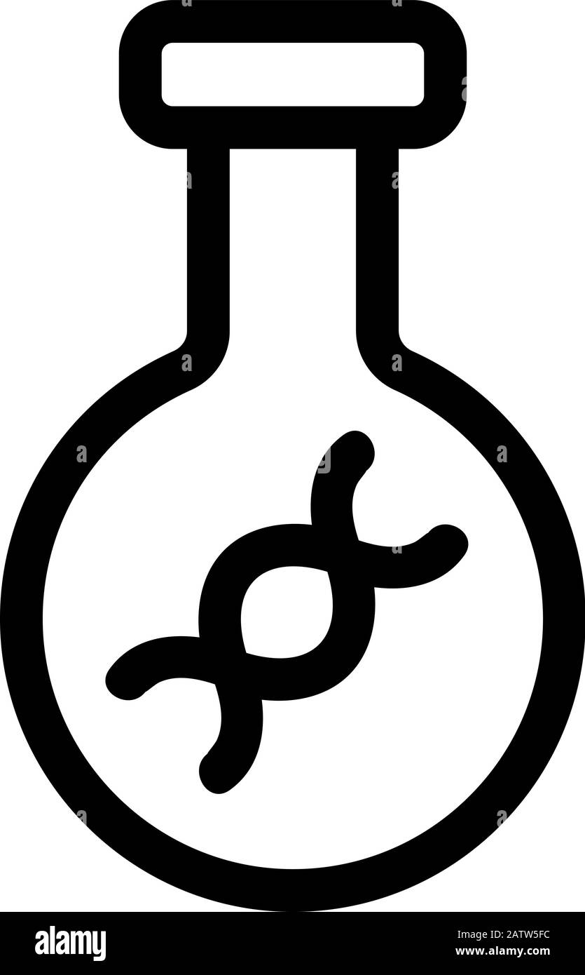 dna test tube icon vector. Isolated contour symbol illustration Stock ...