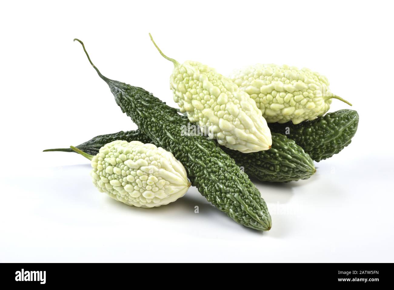bitter gourd at the white background Stock Photo - Alamy