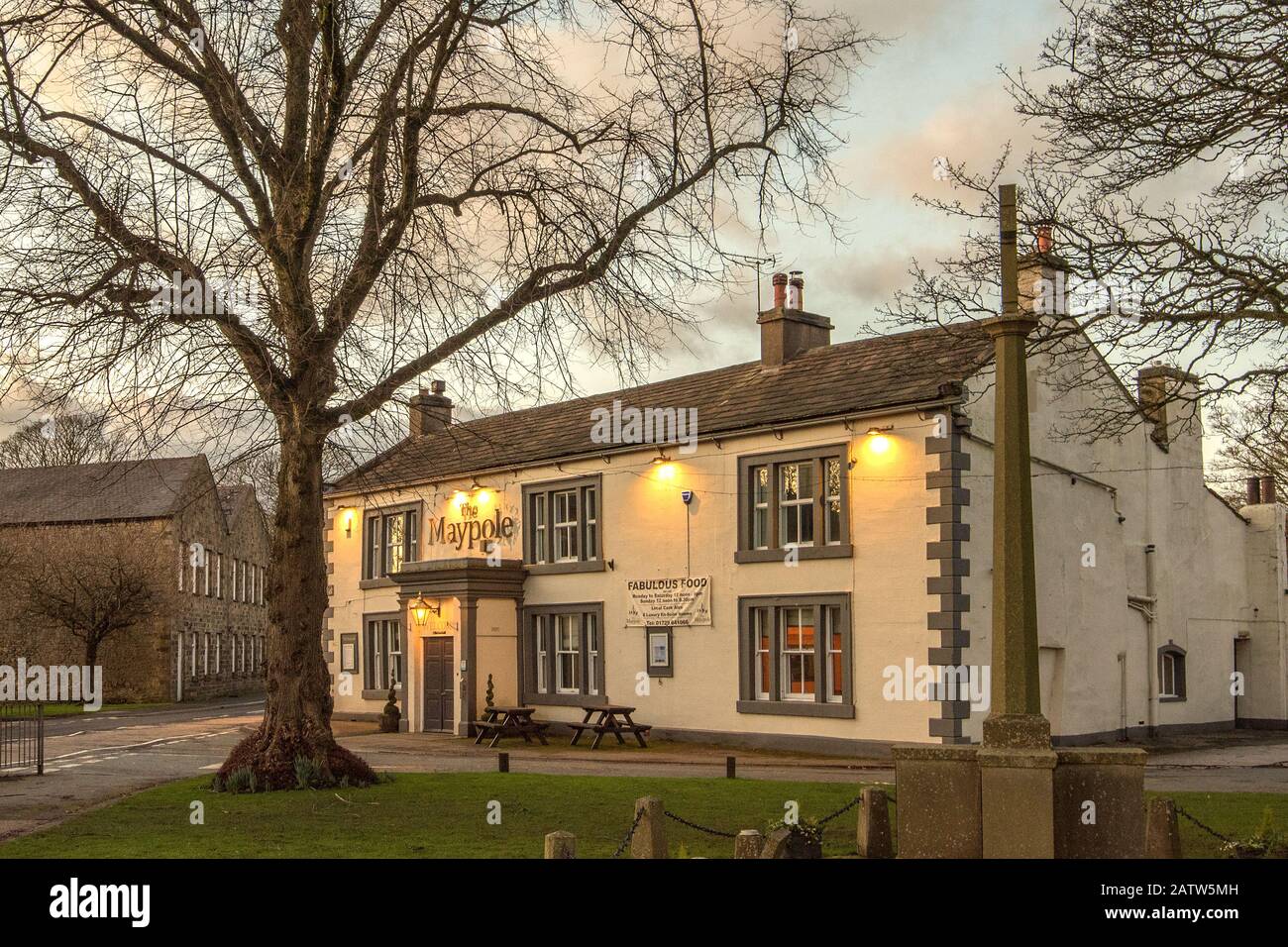 The Maypole Long Preston Stock Photo - Alamy