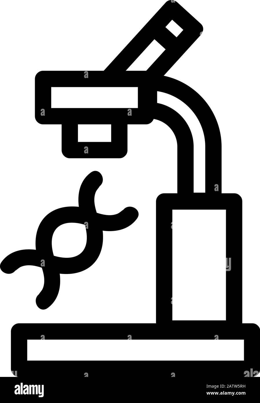 dna microscope icon vector. Isolated contour symbol illustration Stock ...