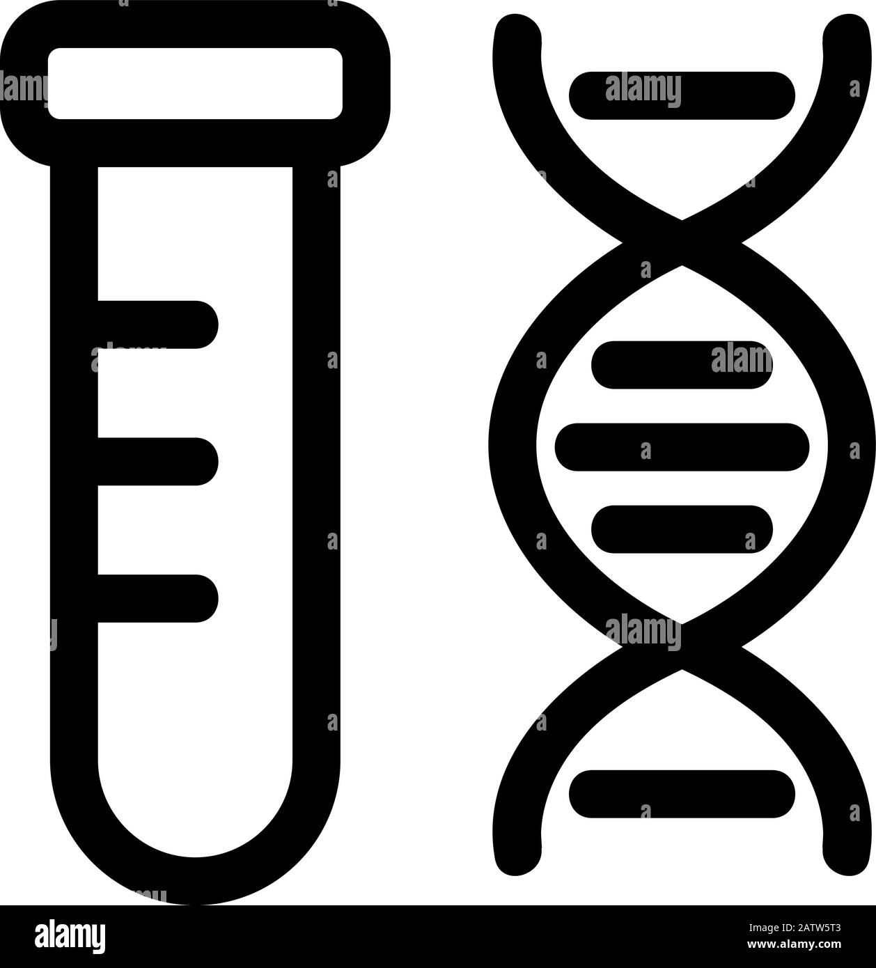 dna test tube icon vector. Isolated contour symbol illustration Stock ...