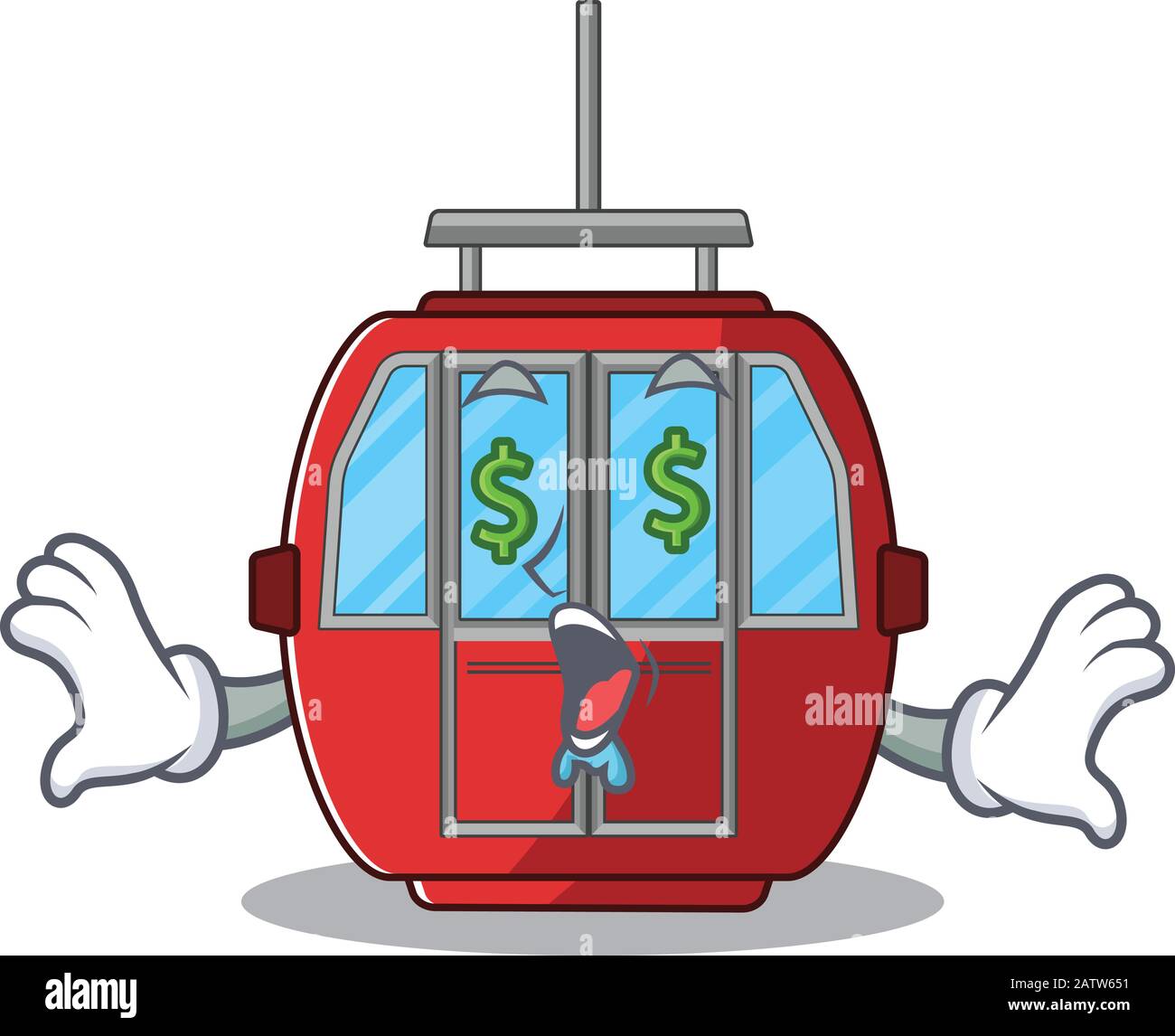 Happy rich ropeway cartoon character with Money eye Stock Vector Image ...