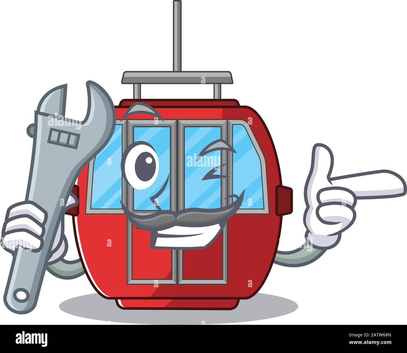 Smart Mechanic ropeway in cartoon character design Stock Vector Image ...