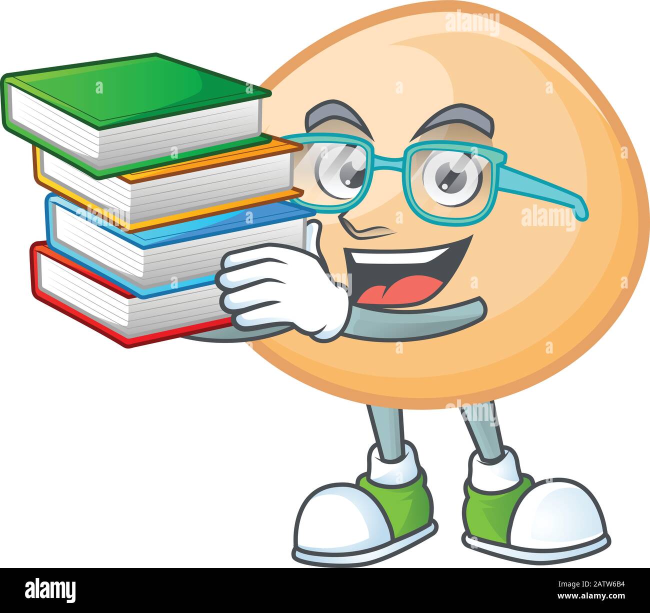 Cool and clever Student brown hoppang mascot cartoon with book Stock ...