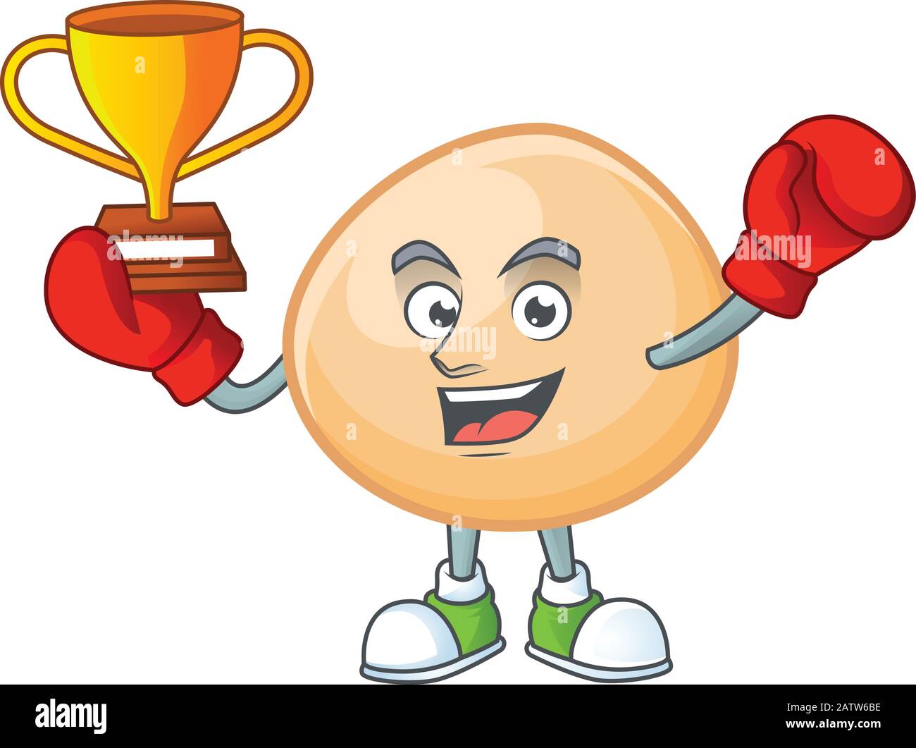 fantastic Boxing winner of brown hoppang in mascot cartoon style Stock ...