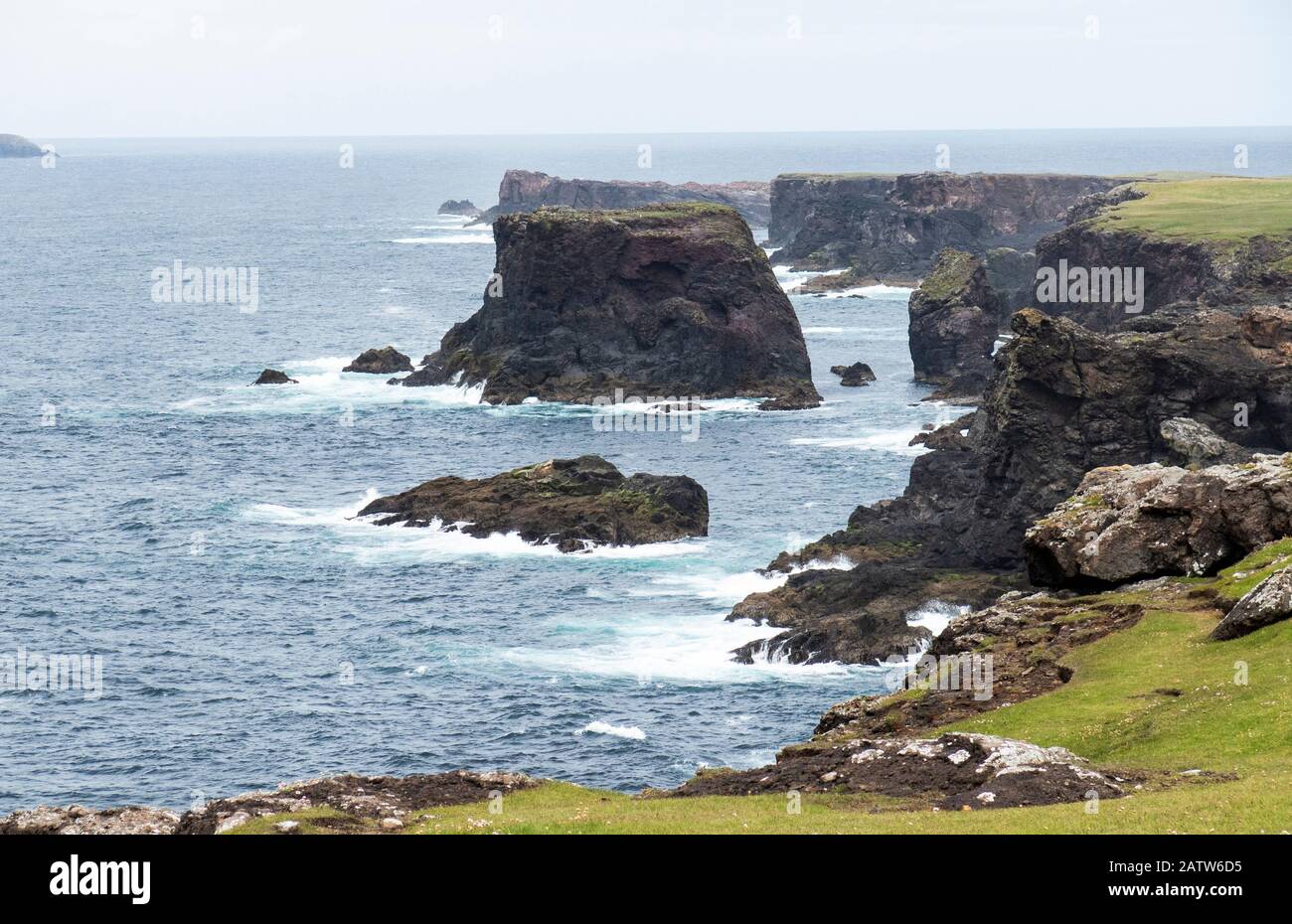 The coastline at Esha Ness in Shetland Stock Photo - Alamy