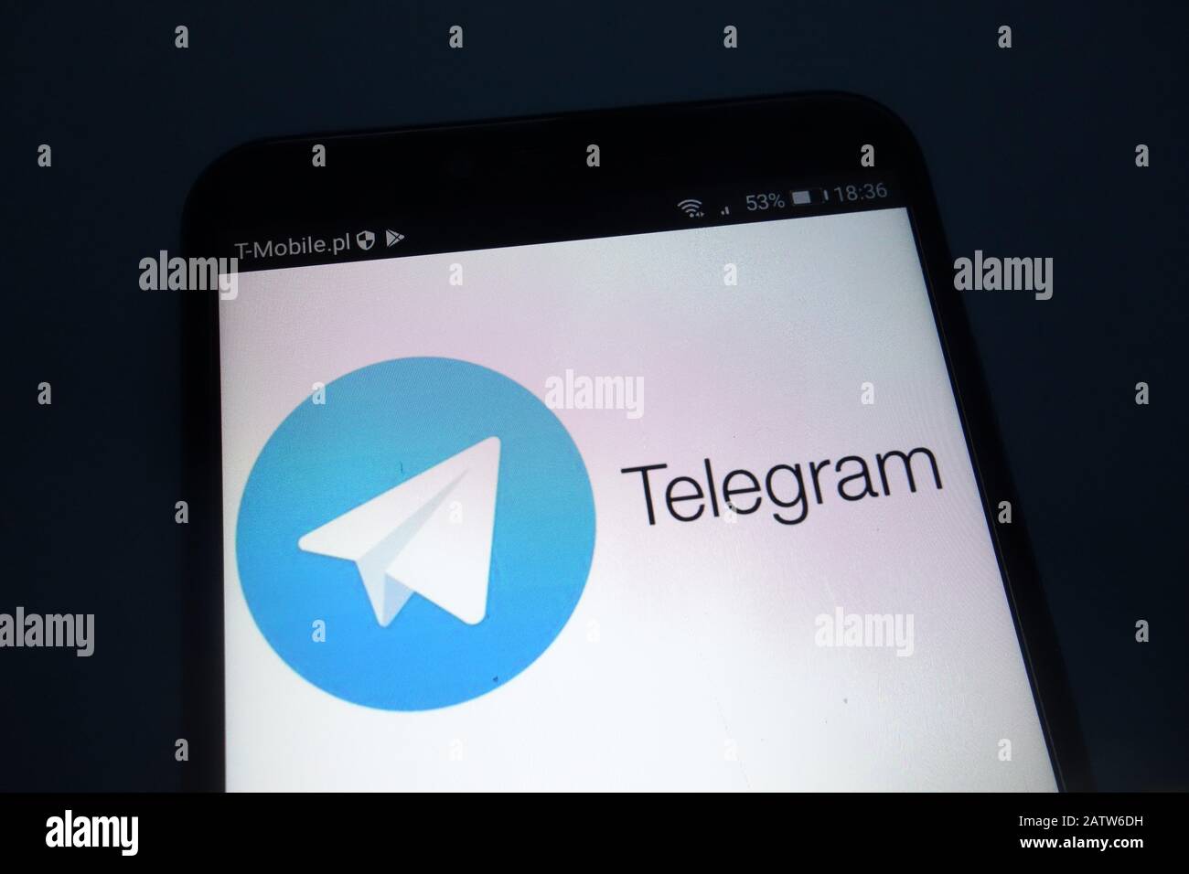 Telegram logo on smartphone Stock Photo - Alamy