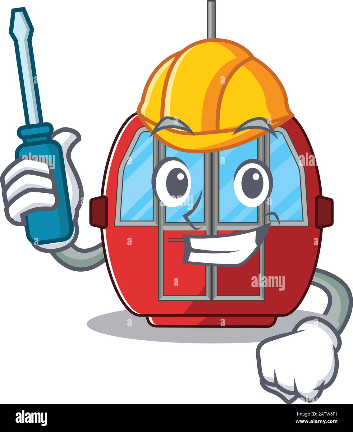 cartoon character style ropeway working as an automotive Stock Vector ...