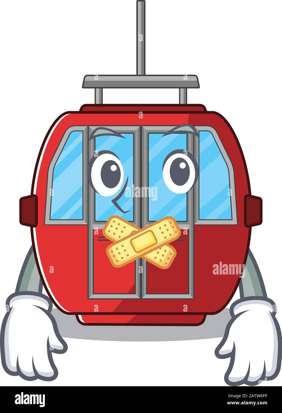 cartoon character design ropeway making a silent gesture Stock Vector ...