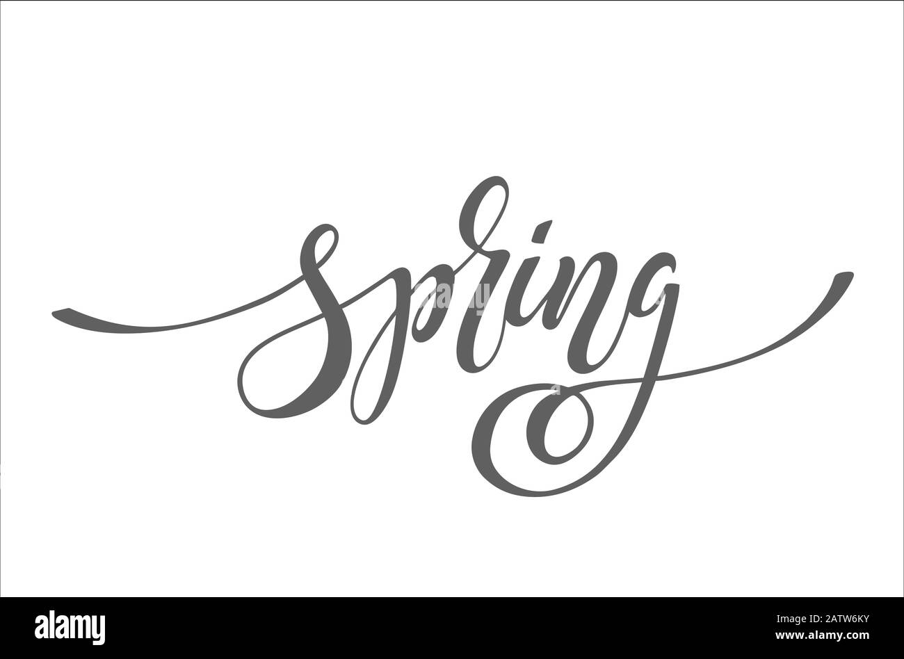 The inscription Spring. Modern brush calligraphy. Hand drawn design ...