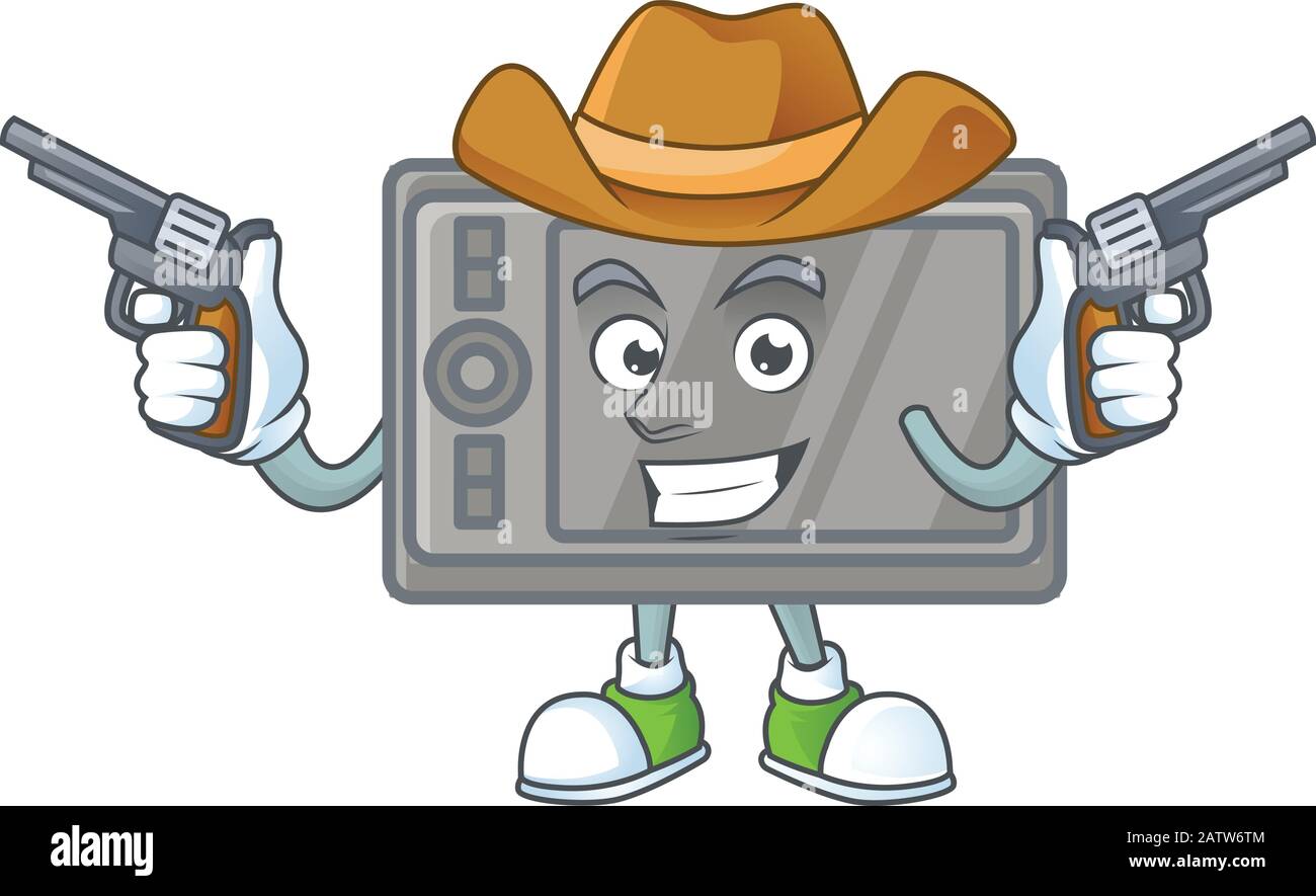 The brave of wacom Cowboy cartoon character holding guns Stock Vector ...