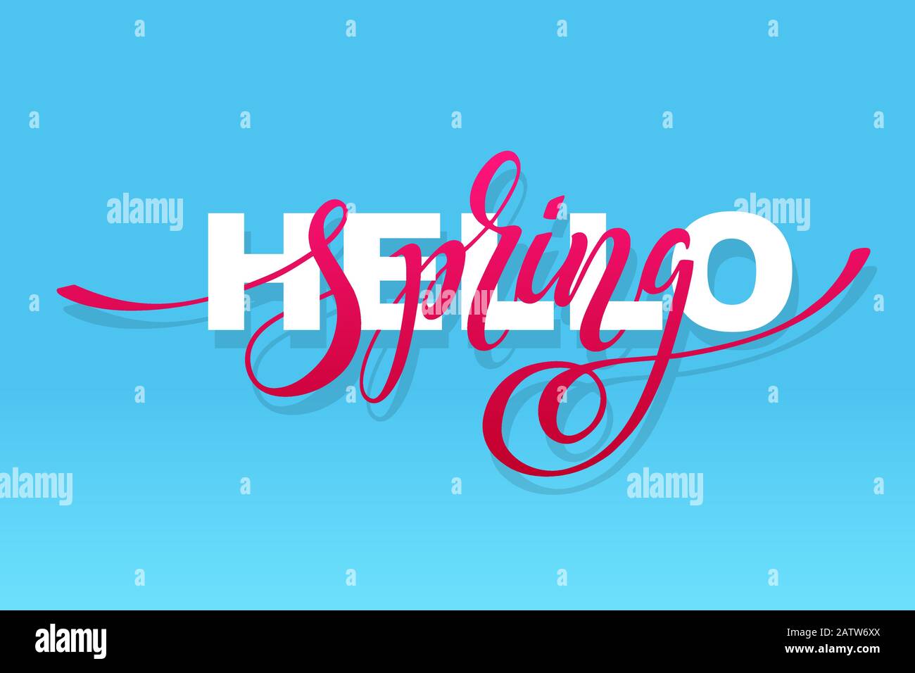Hello Spring inscription. Modern brush calligraphy. Hand drawn design ...