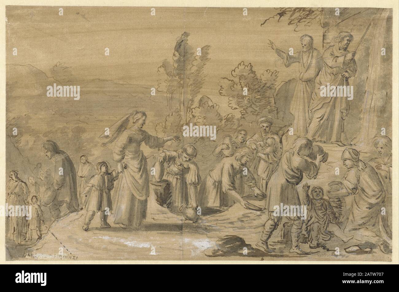 Moses drawing water from rock hi-res stock photography and images - Alamy