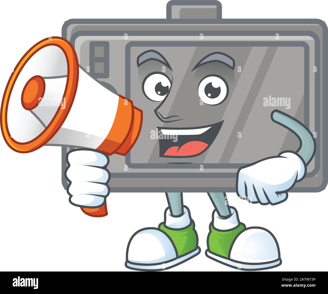 A chilly cartoon character of wacom with a megaphone Stock Vector Image ...