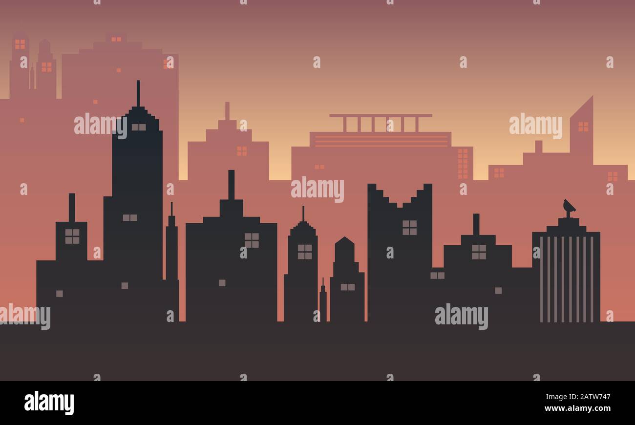 Background of a city with evening atmosphere Stock Vector Image & Art ...