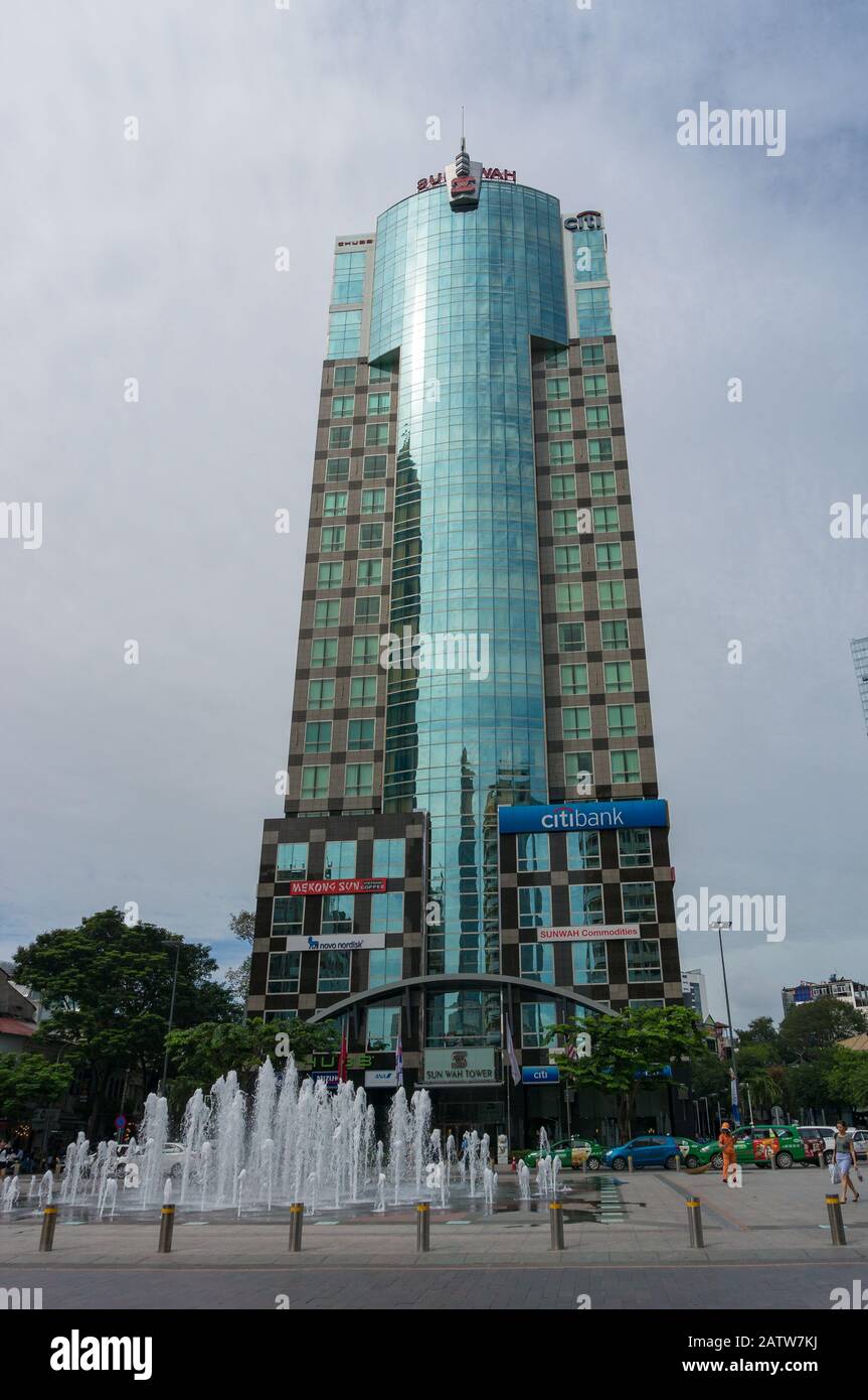 Ho Chi Minh City, Vietnam - August 24, 2017: Sun Wah Tower, commercial ...