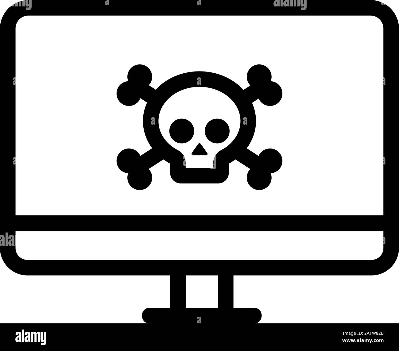 Internet death icon vector. Isolated contour symbol illustration Stock ...
