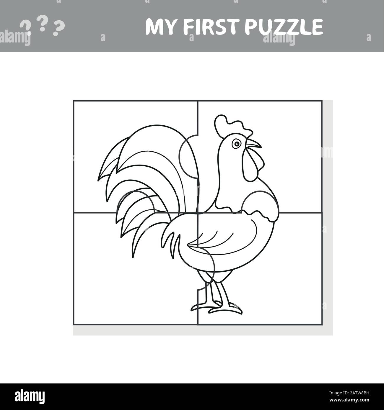 A vector illustration of a chicken puzzle for choldren - My first puzzle and coloring book Stock ...