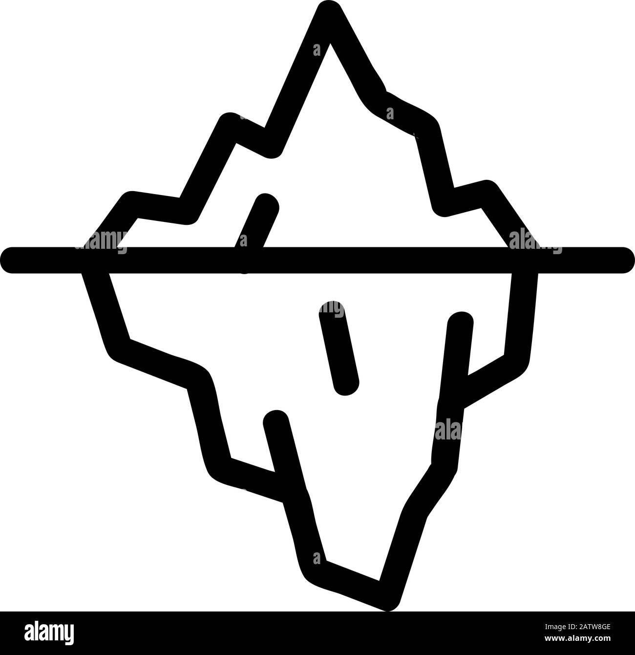 iceberg icon vector. Isolated contour symbol illustration Stock Vector ...