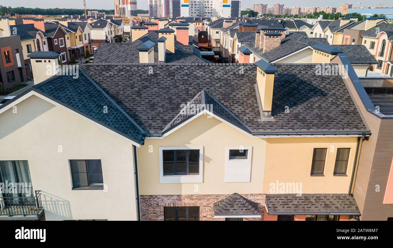 Soft roof, roof tiles, flexible shingles. Roof tiling texture. Flexible ...