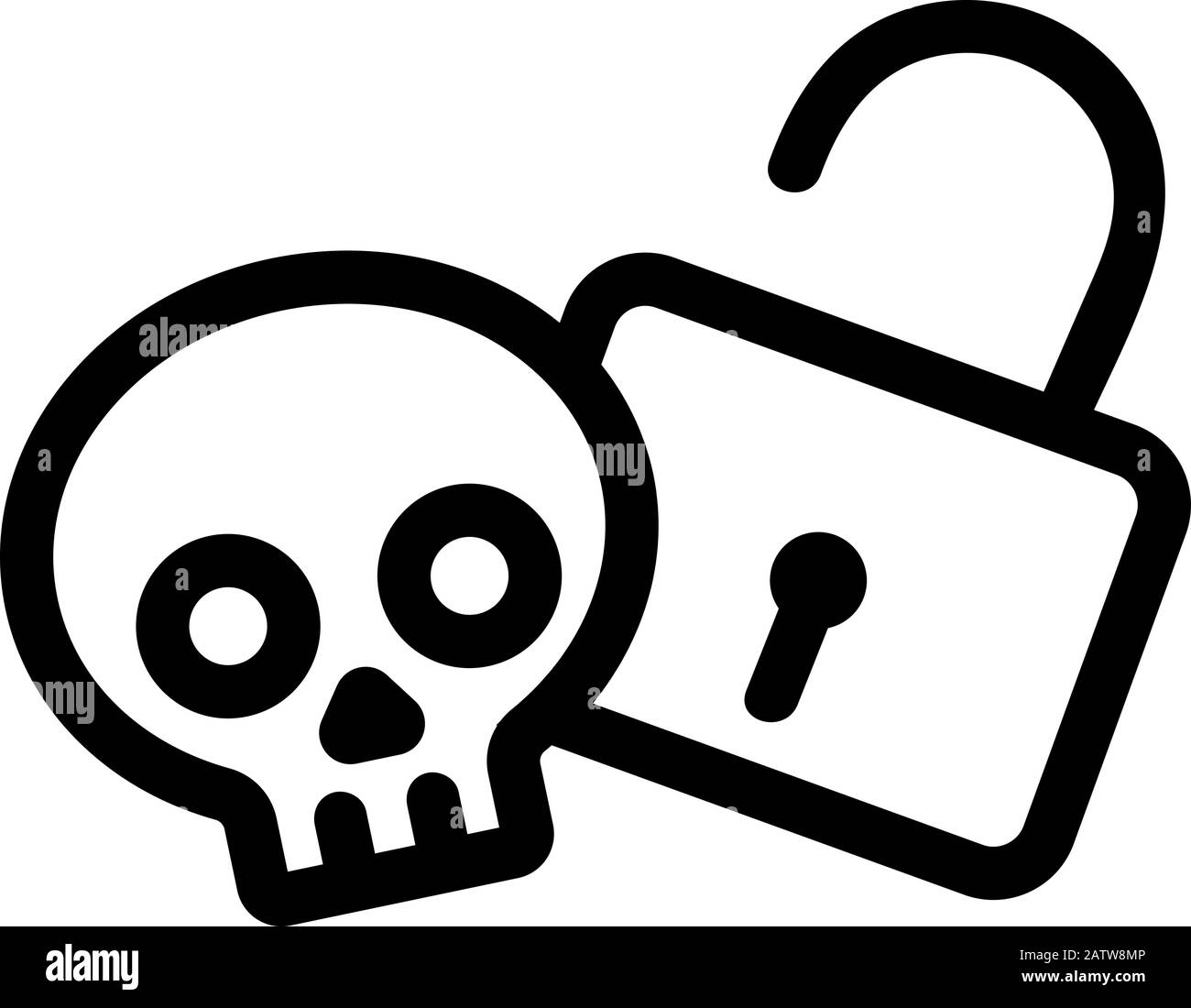 Hacking the internet lock icon vector. Isolated contour symbol ... Hacking the internet lock icon vector. Isolated contour symbol ...