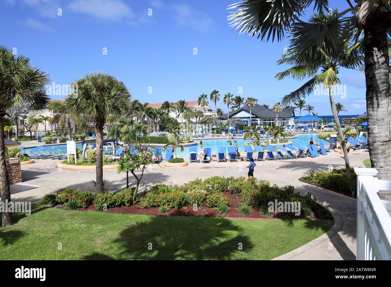 Swimming pool at the St Kitts Marriott Rsort in there West Indies Stock ...