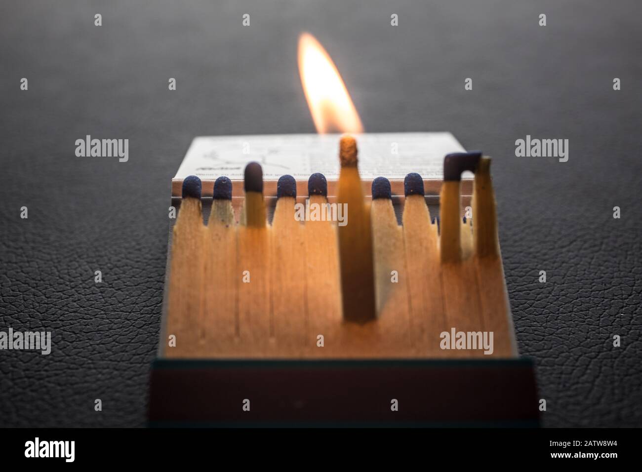 Matchstick letter with matches and flame Stock Photo - Alamy
