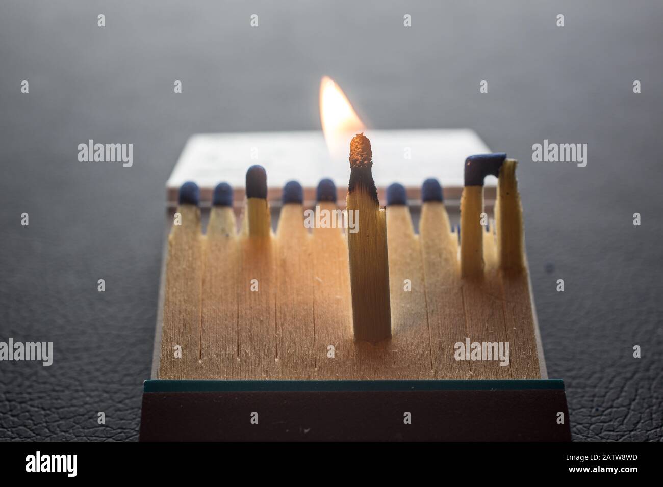 Matchstick letter with matches and flame Stock Photo - Alamy