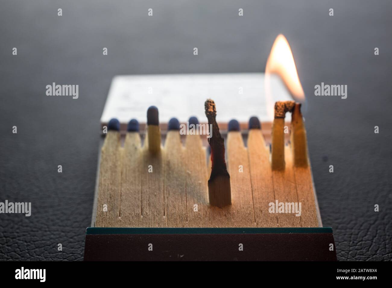 Matchstick letter with matches and flame Stock Photo - Alamy