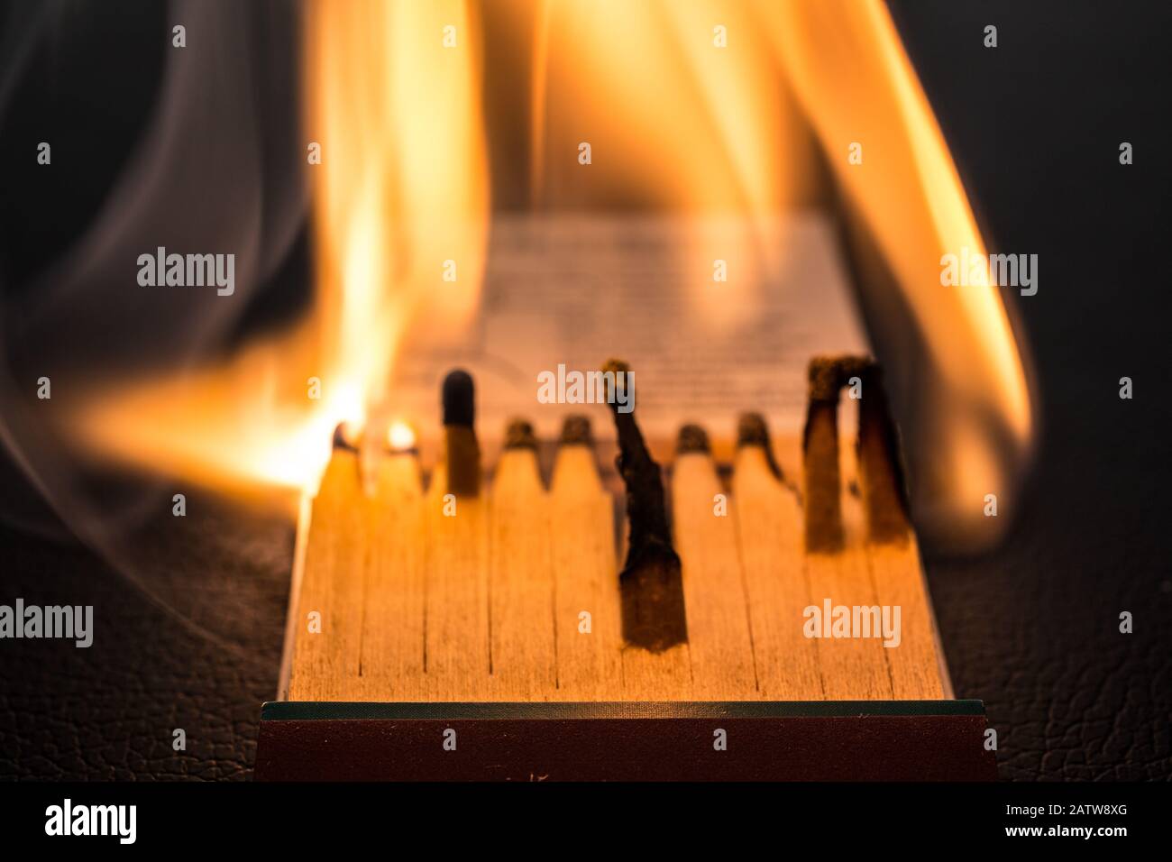 Matchstick letter with matches and flame Stock Photo - Alamy