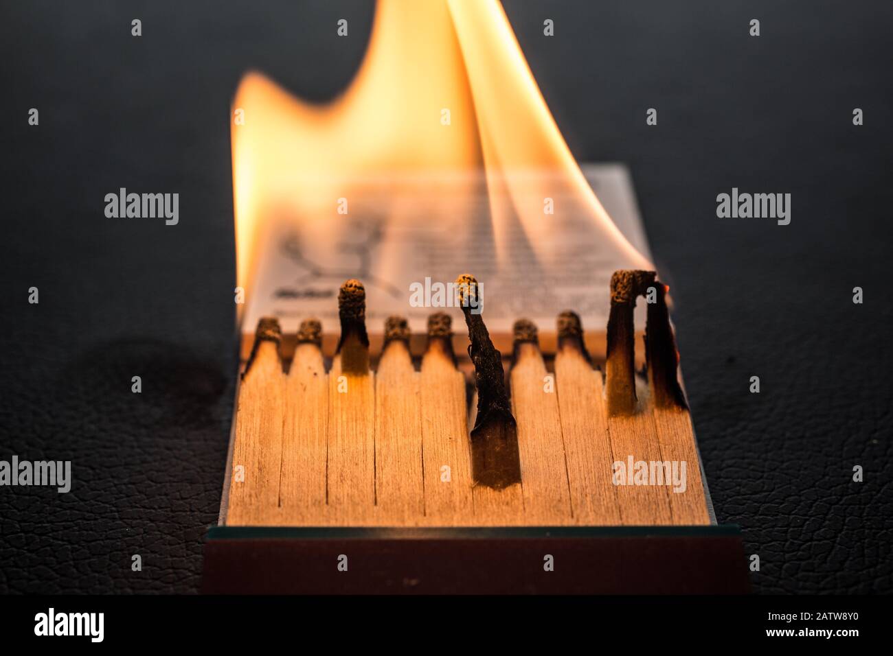 Matchstick letter with matches and flame Stock Photo - Alamy