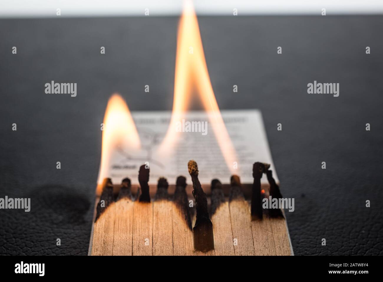 Matchstick letter with matches and flame Stock Photo - Alamy