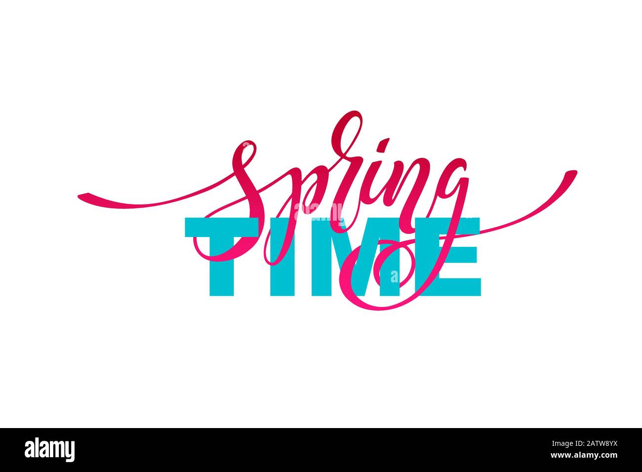 Time Spring inscription. Modern brush calligraphy. Hand drawn design ...