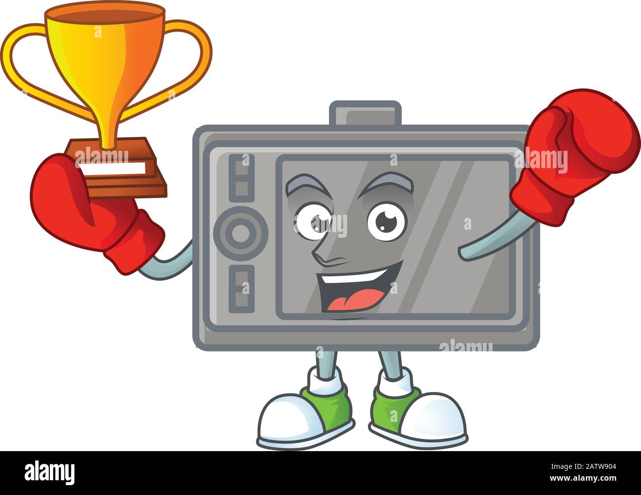 Super cool Boxing winner of wacom in mascot cartoon design Stock Vector ...