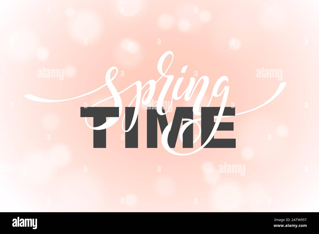 Time Spring inscription. Modern brush calligraphy. Hand drawn design ...