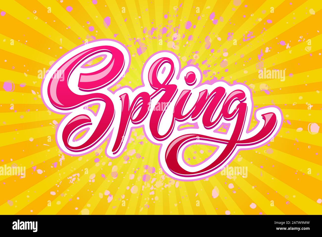 The inscription Spring. Modern brush calligraphy. Hand drawn design ...