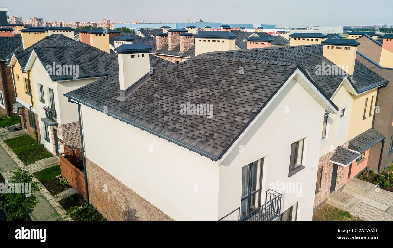 Soft roof, roof tiles, flexible shingles. Roof tiling texture. Flexible ...