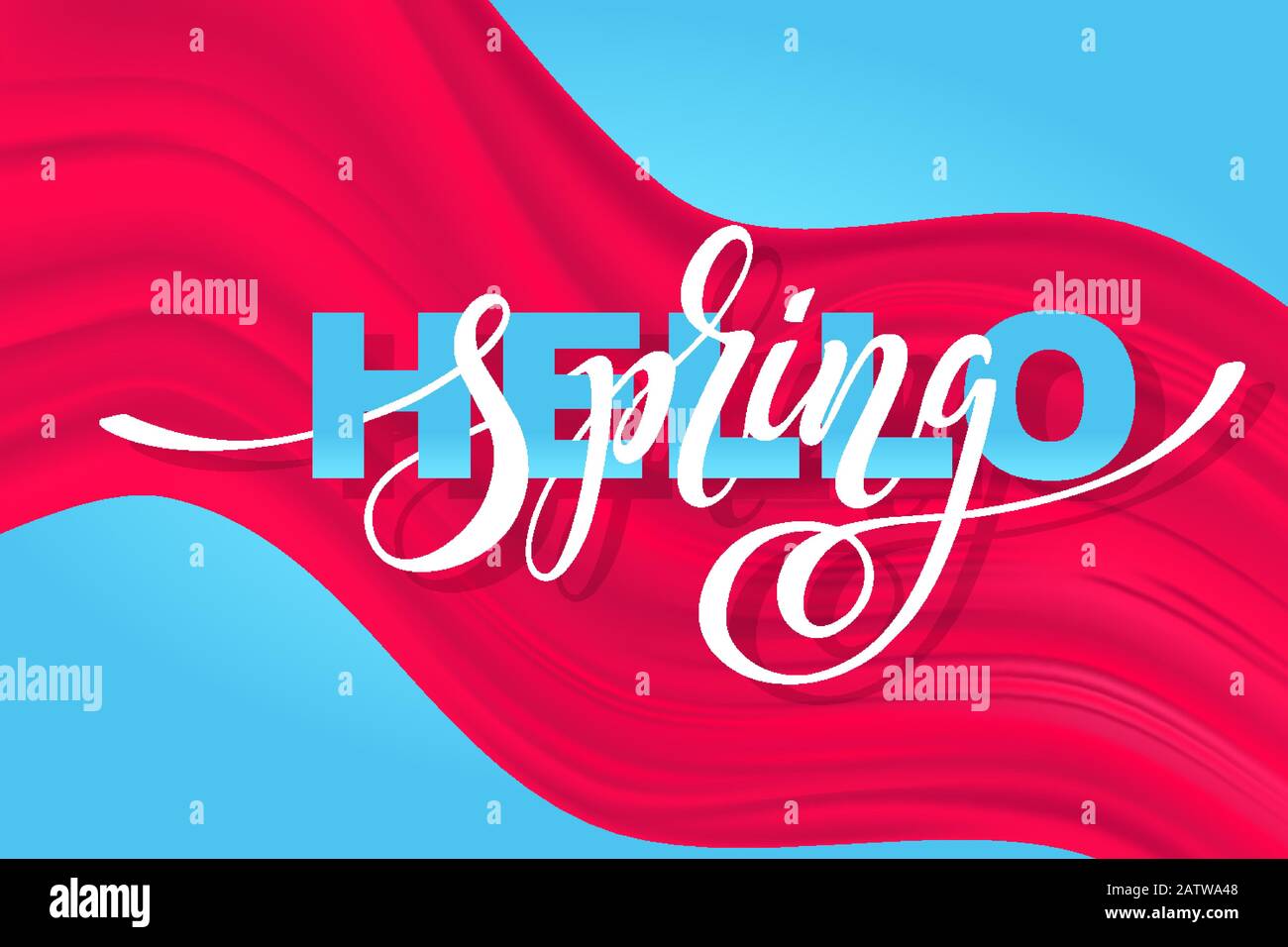 Hello Spring inscription. Modern brush calligraphy. Hand drawn design ...