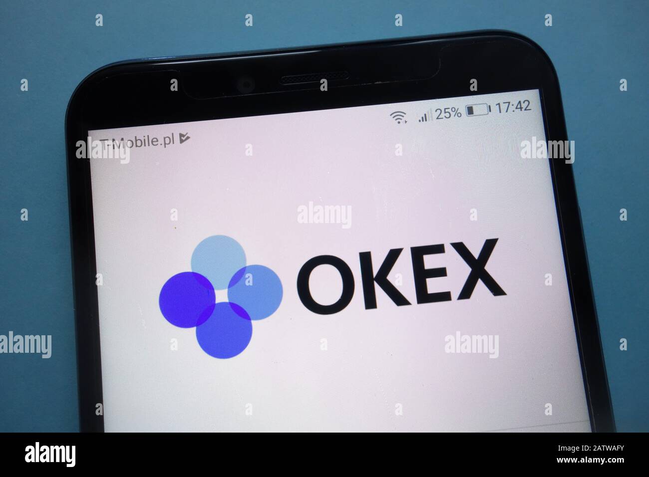 OKEX cryptocurrency exchange logo on smartphone Stock Photo - Alamy
