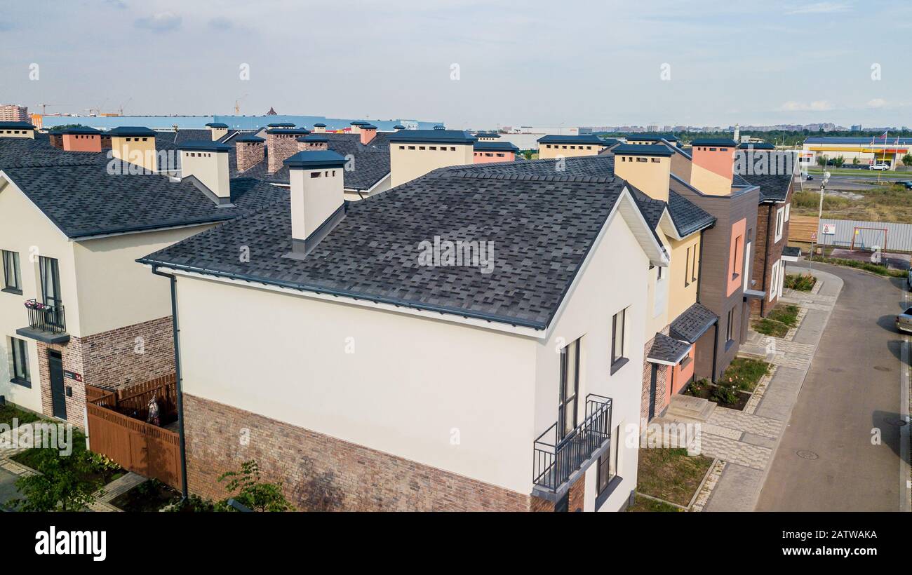 Soft roof, roof tiles, flexible shingles. Roof tiling texture. Flexible ...